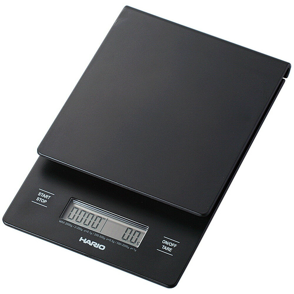 [商品名]　V60 ドリップスケール[素材]　ABS樹脂[寸法]　120 x 190 x H29mm[産地]　中国計量範囲：2〜2,000g 計測範囲：99分59秒 電子レンジ・オーブンには使用しないでください。直火や電熱調理器にかけたり、...