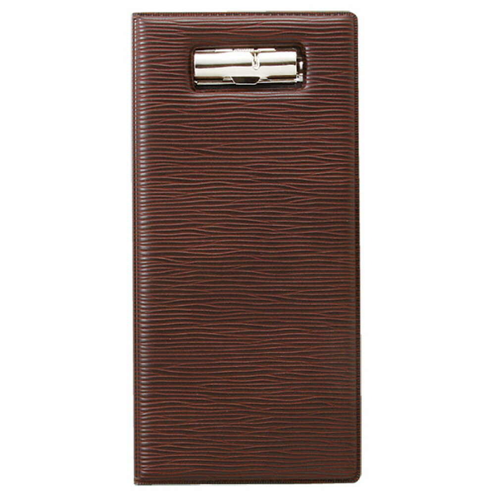 [商品名]　レザータッチ グルーブ伝票ホルダー M ブラウン[素材]　ポリ塩化ビニル[寸法]　115 x 235mm[産地]日本上品な食器はプレゼントにも喜ばれます。結婚の引き出物・大事な人へのプレゼント・新築祝い・開店祝い・風水・開運・魔...
