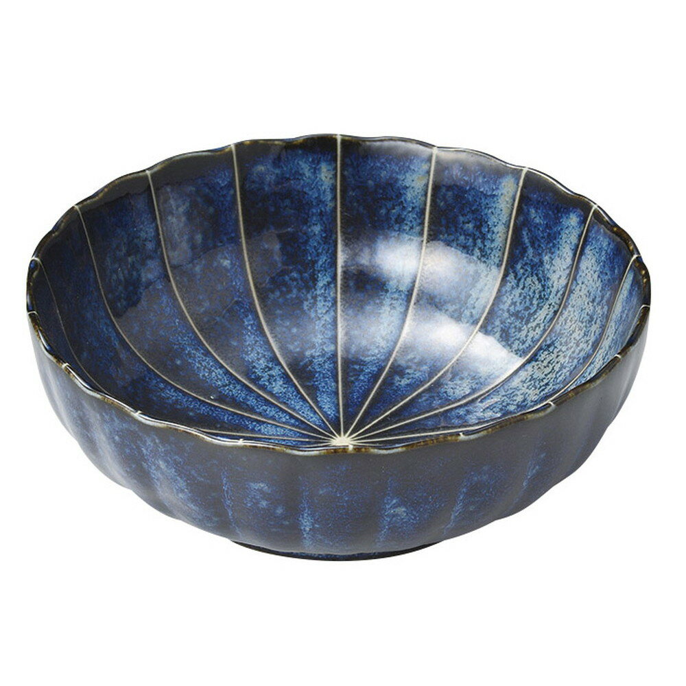 [商品名]　窯変紺十草 菊型4.5鉢[素材]　磁器[寸法]　φ13.8 x 5cm[産地]　日本画像は全サイズ同じものを使用しています。サイズによって、形状や色味、柄が異なる場合がございます。商品によっては手造りのため、写真と色・かたちが若...