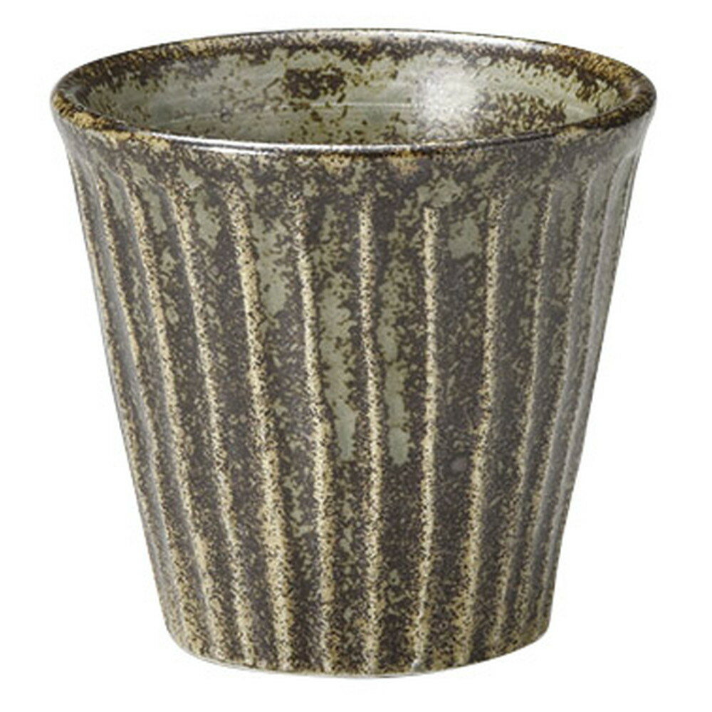 [商品名]　わび うぐいす しのぎロック[素材]　陶磁器[寸法]　φ9.2 x 8.6cm(260cc)[産地]　日本※容量(cc)は目一杯入れたときの目安です。商品によっては手造りのため、写真と色・かたちが若干異なることがございます。一般...