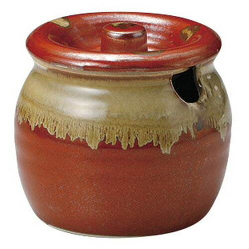 [商品名]　赤釉流口切4号カメ[素材]　陶器[寸法]　φ12 x 11cm(600cc)[産地]　日本商品によっては手造りのため、写真と色・かたちが若干異なることがございます。一般に陶磁器のサイズ・容量・色は、生産工程・焼成温度の変化・生産...