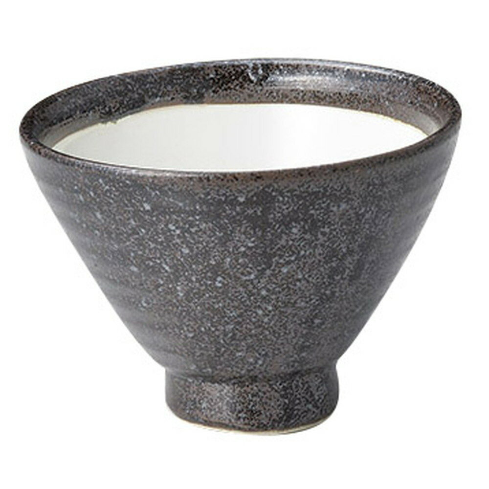 [商品名]　白釉黒結晶 笠型丼(大)[素材]　磁器[寸法]　φ14.7 x 10.2cm[産地]　日本商品によっては手造りのため、写真と色・かたちが若干異なることがございます。一般に陶磁器のサイズ・容量・色は、生産工程・焼成温度の変化・生産...