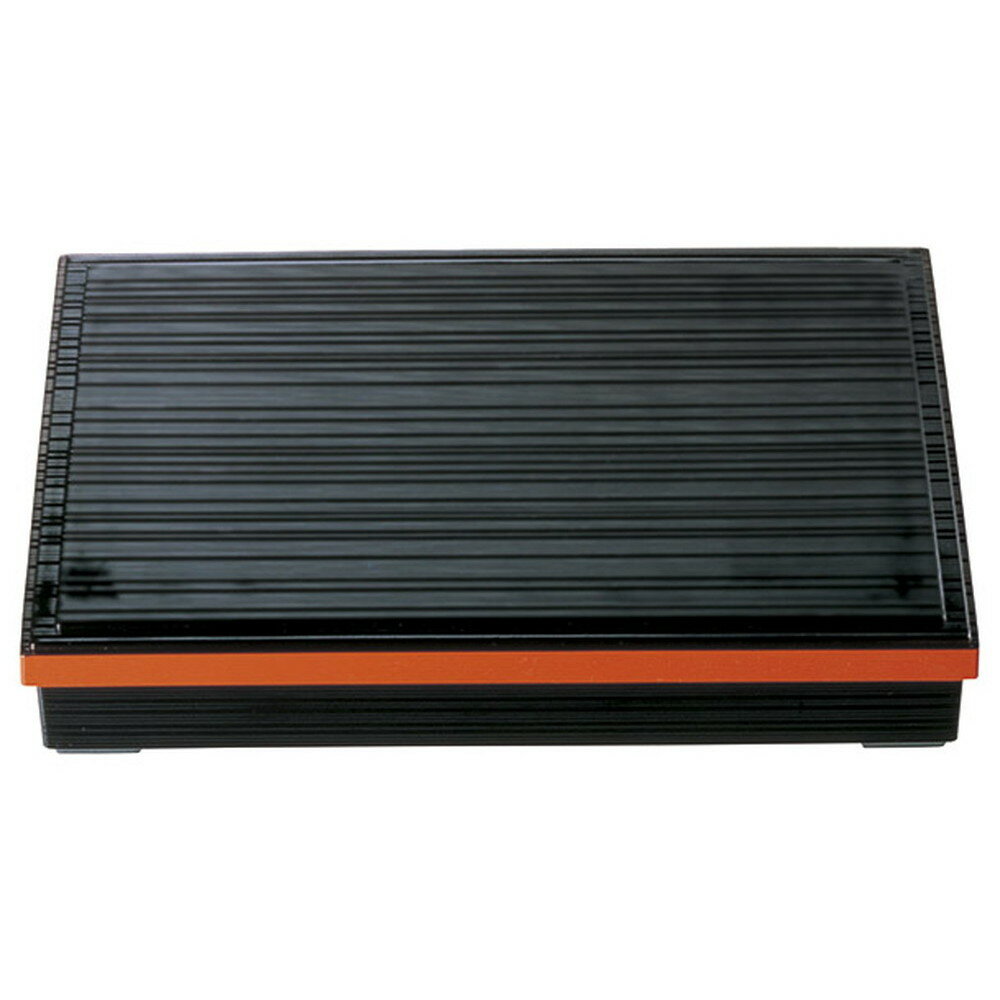 [商品名]　(A)尺3寸長手千筋松花堂 黒渕朱内黒塗(仕切別)[素材]　ABS樹脂[寸法]　38 x 26.3 x 6.5cm[産地]　日本商品によっては手造りのため、写真と色・かたちが若干異なることがございます。上品な食器はプレゼントにも...