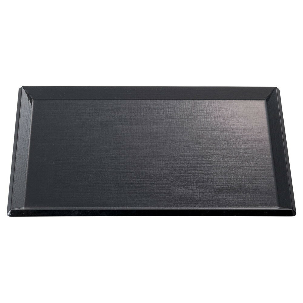 [商品名]　(TA)耐熱長手布目盆 黒NS 尺3寸(ノンスリップ加工)(洗)[素材]　熱硬化特殊樹脂[寸法]　39 x 29 x 1.8cm[産地]　日本洗浄機可(設定温度80度以下)画像は全サイズ同じものを使用しています。サイズによって、...