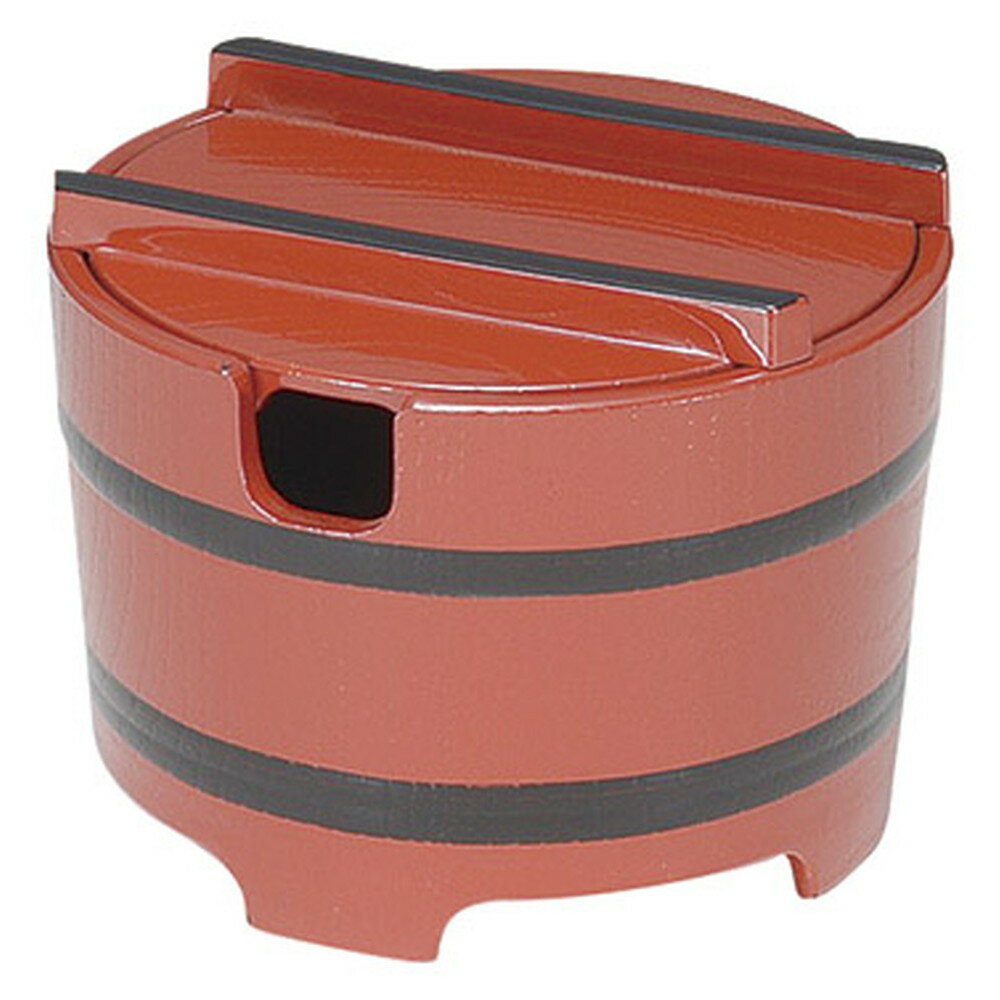 [商品名]　(A)桶型ガリ入れ 朱木目天黒(切込有)[素材]　ABS樹脂[寸法]　φ10.8 x 8.3cm[産地]　日本商品によっては手造りのため、写真と色・かたちが若干異なることがございます。上品な食器はプレゼントにも喜ばれます。結婚の...