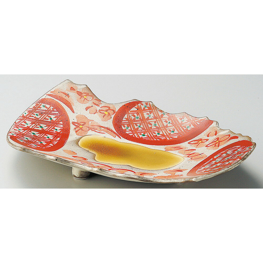 [商品名]　赤絵花ちらしちぎり和皿[素材]　陶器[寸法]　29.5 x 18.8 x 5cmお店からご自宅まで、季節を問わず、様々なシーンでご利用いただける商品です。[ 29.5 x 18.8 x 5cm ] 陶器 日本製 一部の商品はメー...