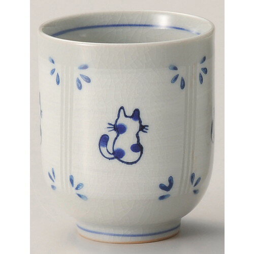 [商品名]　せねこ湯呑青[素材]　陶器[寸法]　[ φ7.2 x 8.5cm 230cc ]お店からご自宅まで、季節を問わず、様々なシーンでご利用いただける商品です。[ φ7.2 x 8.5cm 230cc ] 陶器 日本製 一部の商品はメ...