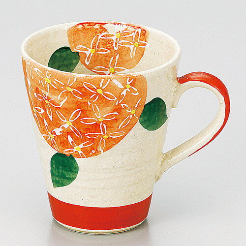 [商品名]　あじさい赤マグ[素材]　陶器[寸法]　φ9 x 10.4cm 290cc お店からご自宅まで、季節を問わず、様々なシーンでご利用いただける商品です。[ φ9 x 10.4cm 290cc ] 陶器 日本製 一部の商品はメーカーよ...