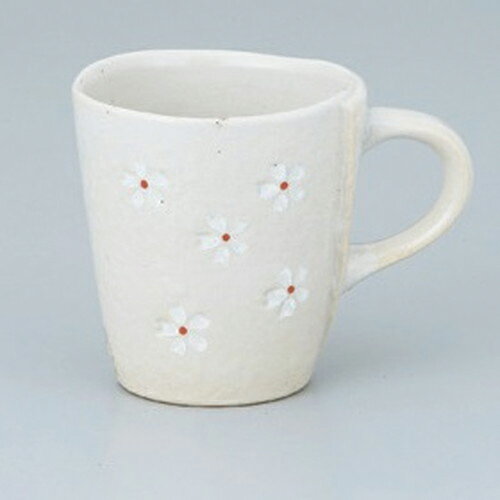 [商品名]　白押花マグ (大) [素材]　陶磁器[寸法]　[ 12.5 x 8.7 x 9.5cm 240g ]お店からご自宅まで、季節を問わず、様々なシーンでご利用いただける商品です。[ 12.5 x 8.7 x 9.5cm 240g ]...