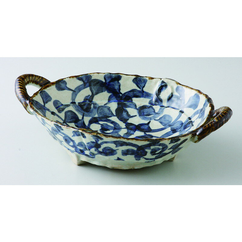 [商品名]たこ唐草手付9.0盛鉢[素材]陶器・美濃焼[寸法]品：盛鉢×1／27×21.5×7.3cm 箱：24×24×9cm結婚式のお返し、母の日のプレゼント、退職祝いなど、さまざまな場面でご利用いただけます。陶器の専門問屋が厳選した、プレ...