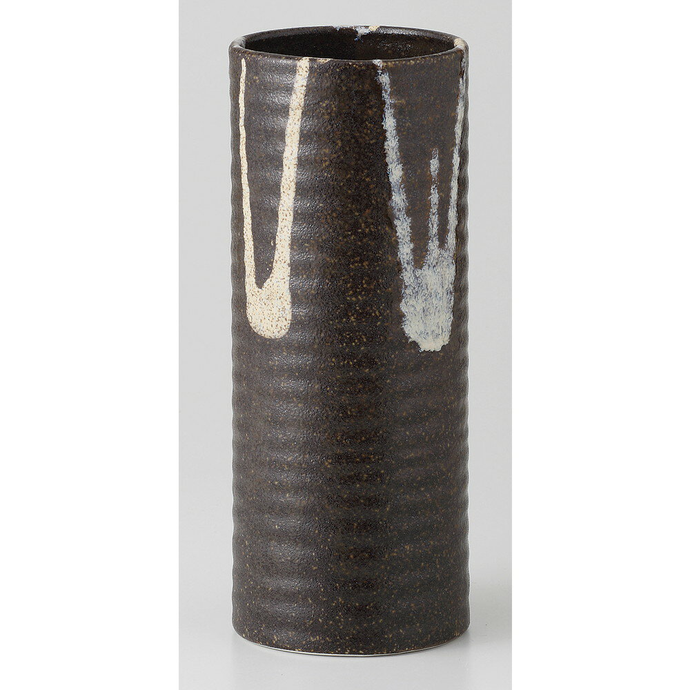 [商品名]　黒三彩円筒大花瓶[素材]　磁器[寸法]　品 : 花瓶 x 1/R11.5 x 25.5cm 箱 : 27.2 x 12 x 12.5cm 920g結婚式のお返し、母の日のプレゼント、退職祝いなど、さまざまな場面でご利用いただける...