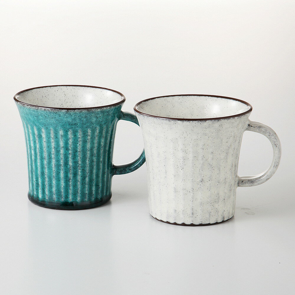 ギフト対応【商品名】かいらぎペアマグ【寸法】 品：マグ x 2 / R9.5 x 9cm 300cc 箱：27 x 10.5 x 10.5cm 【重量】740g【材質】陶器【産地】美濃焼[ 品：マグ x 2 / R9.5 x 9cm 300...