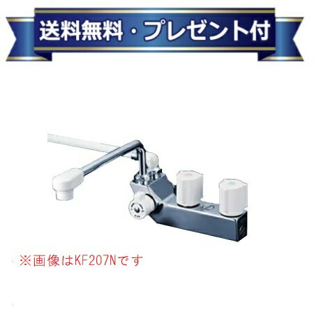 メーカー KVK(ケーブイケー) 商品名/仕様 ・水栓金具　デッキ型一時止水付2ハンドルシャワー(左側シャワー)300mmパイプ付 ・取付ピッチ85mm ・シャワーヘッド白／シャワーホース白1.6m／白ハンガー 備考 こちらの商品は「KF2...