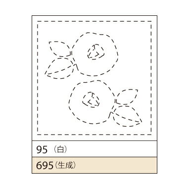 【出来上がり寸法】約縦34cmx横34cm【パック内容】晒木綿説明書　「備考」図案は布にプリント済み。通常の花ふきんより針目が大きくなっています。仕立て済みではありません。みんなできちゃうシリーズらくらく「刺し子花ふきん」布パック ●入数:...