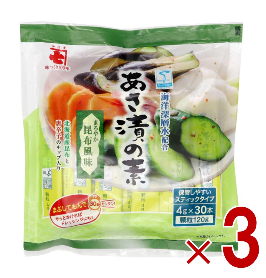 『商品説明』●こんぶだしから出たうまみと風味が楽しめる、 顆粒状のあさ漬の素です。●こんぶ風味が口の中いっぱいに広がります。●富山の海洋深層水使用。●お手軽簡単なスティックタイプです。食塩(国内製造)、海水（海洋深層水）、昆布エキスパウダー...