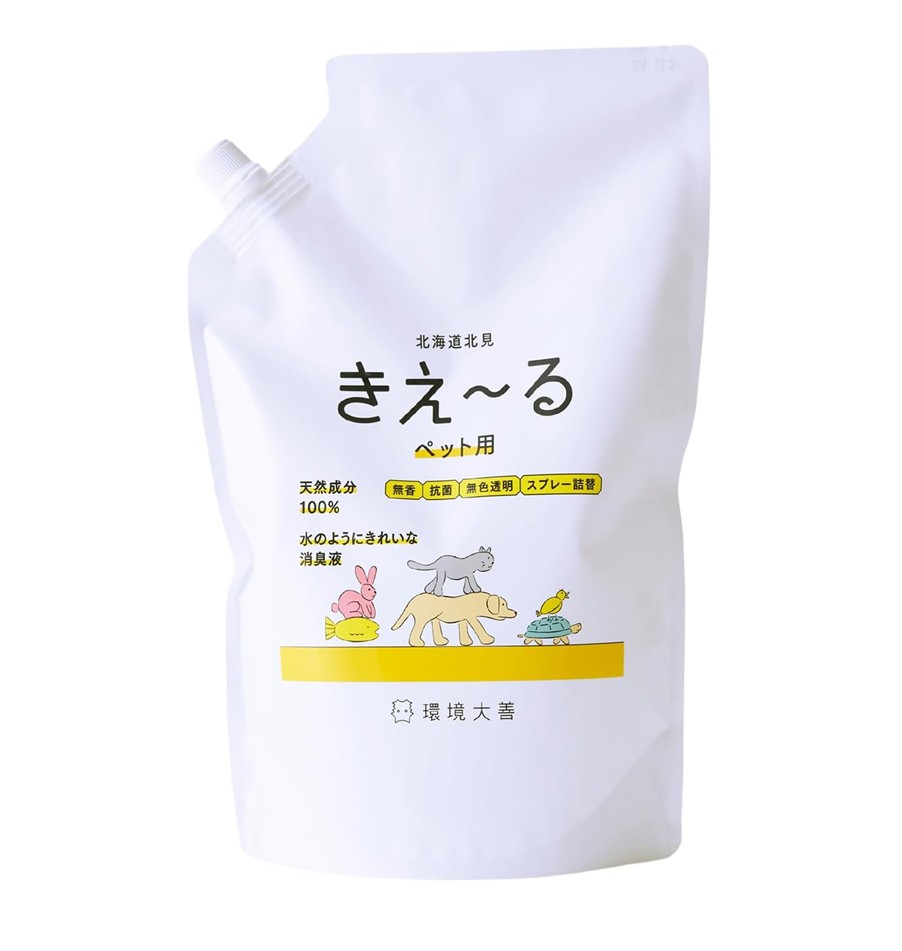 ■特徴善玉活性水から生まれた、100％天然成分の消臭液です。香りでごまかさず、ニオイの元となる悪玉菌を微生物の力で分解・消臭します。無色透明・無香料のため、嗅覚の鋭いペットにもストレスを与えません。■利便性コスパの良い1Lサイズ。スプレーボ...