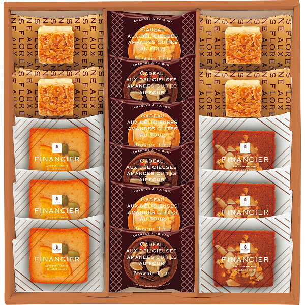 アーモンドならではの食感や香ばしさが際立つ、定番の焼き菓子を詰め合わせました。●フィナンシェオレンジ・フィナンシェキャラメルアーモンド・ブラウニータルト・ホワイトブラウニータルト×各3、フロランタン×4●箱サイズ:29×30×4.8cm●箱...