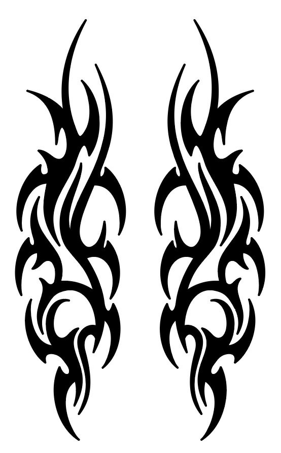 ★サイズ：　片方：縦22cm×横5.7cm★塩ビシート、屋外用長期対応★デザインのみが残るステッカーです。★背景の格子柄は、地肌とお考え下さい。★耐海水性　船舶、サーフボードもOKクールなトライバルデザイン！貼るだけでイイ感じにカスタマイズ...