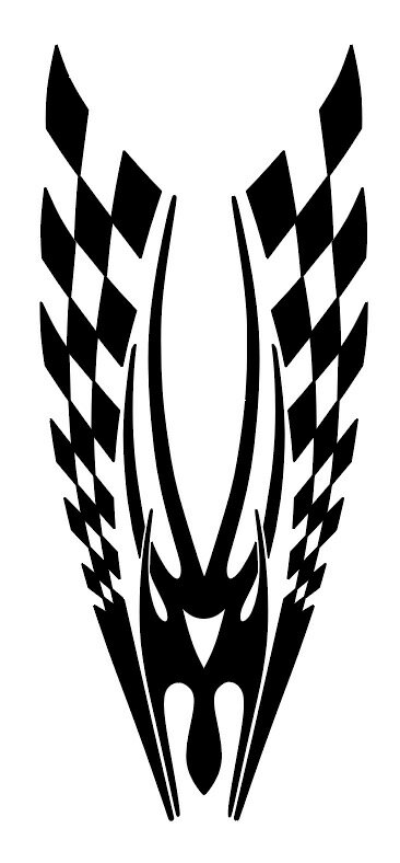 ★サイズ：　縦25cm×横10.5cm★塩ビシート、屋外用長期対応★デザインのみが残るステッカーです。★背景の格子柄は、地肌とお考え下さい。★耐海水性　船舶、サーフボードもOKクールなフレイム系デザイン！色んな物に貼って個性を楽しみませんか？