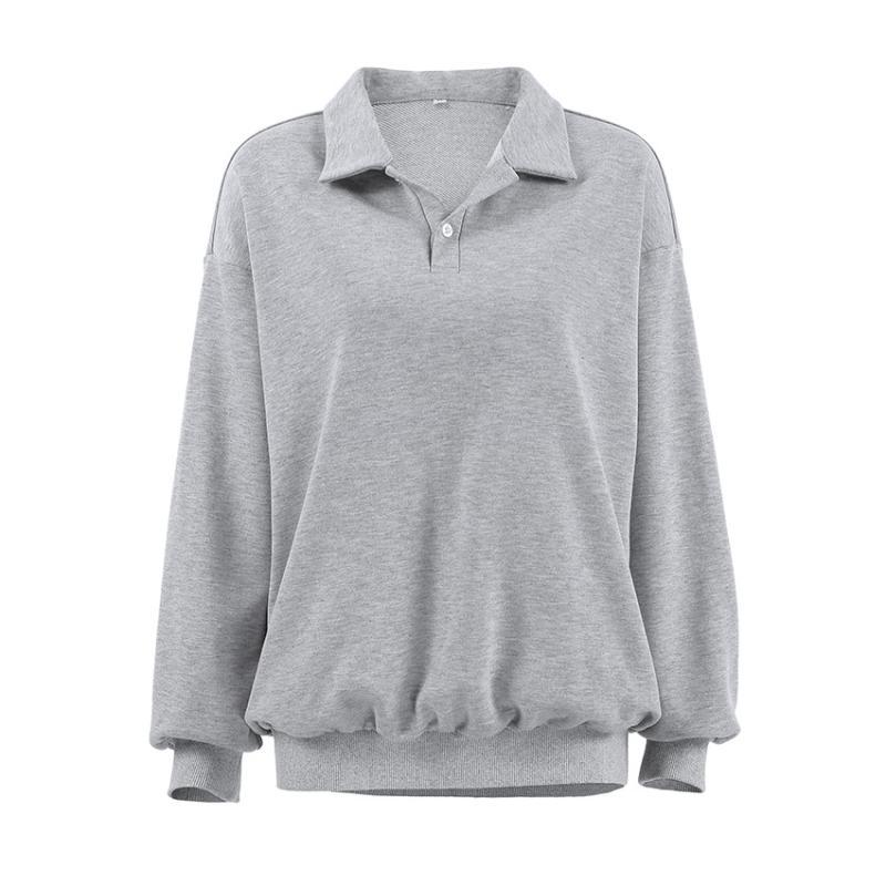 ・柄: 無地・スタイル: プルオーバー・フィット: ゆったり・組み合わせ: ワンピース・着丈: ショート(40cm超～50cm以下)・袖丈: 長袖・袖のタイプ: ランタンスリーブ・ネックライン: 襟付き・厚さ: 中・素材: 裏起毛なし・加工...