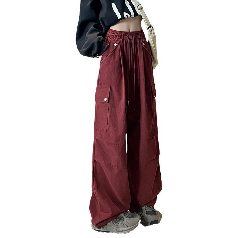 ・素材: 綿95%以上・パンツ丈: フルレングス・スタイル: ワークパンツ・股上: ハイウエスト・厚さ: 薄手・デザイン: ポケット・カラー: アプリコット, ブラック, アンカラレッド, ダークブルー, ダークグレー・サイズ: S, M,...