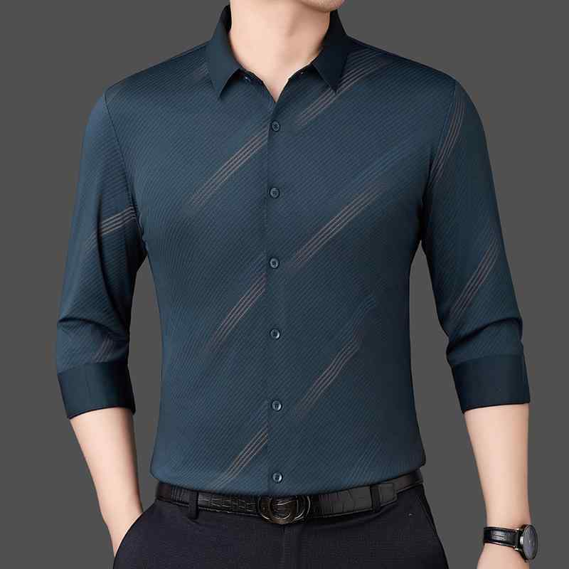 ・カテゴリ: シャツ・スタイル: 韓国風・デザイン: カーディガン・シルエット: ゆったり・襟の形: 襟付き・袖丈: 長袖・柄: ストライプ・対象: 成人, 中年・性別: メンズ・素材: 化学繊維混紡, ポリエステル・生地機能: 洗濯機洗い...