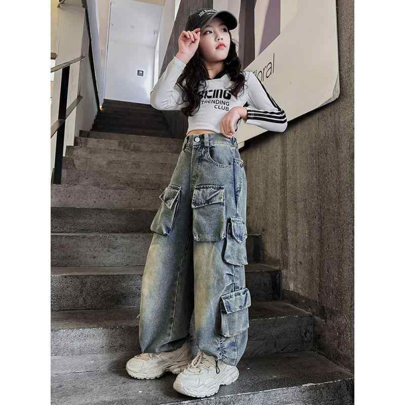 ・スタイル: カジュアル・生地: デニム・安全レベル: B・パンツ丈: フルレングス・主な生地の組成: 綿・主な生地の組成含有量: 70%・対象性別: 女の子・対象年齢: 子供 (3～8歳、100～140cm)・シーズン: 夏・種類: カジ...