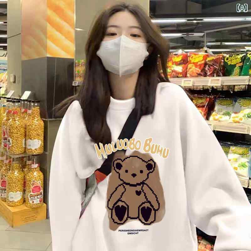 ・柄: 文字、数字、アルファベット・スタイル: カジュアル、韓国風・袖丈: 長袖・ネックライン: ラウンドネック・種類: プルオーバー・フィット: ゆったり・素材: 綿・混紡率: 50-70%・色: 白、黒、ベージュ、ワインレッド、グレー、...