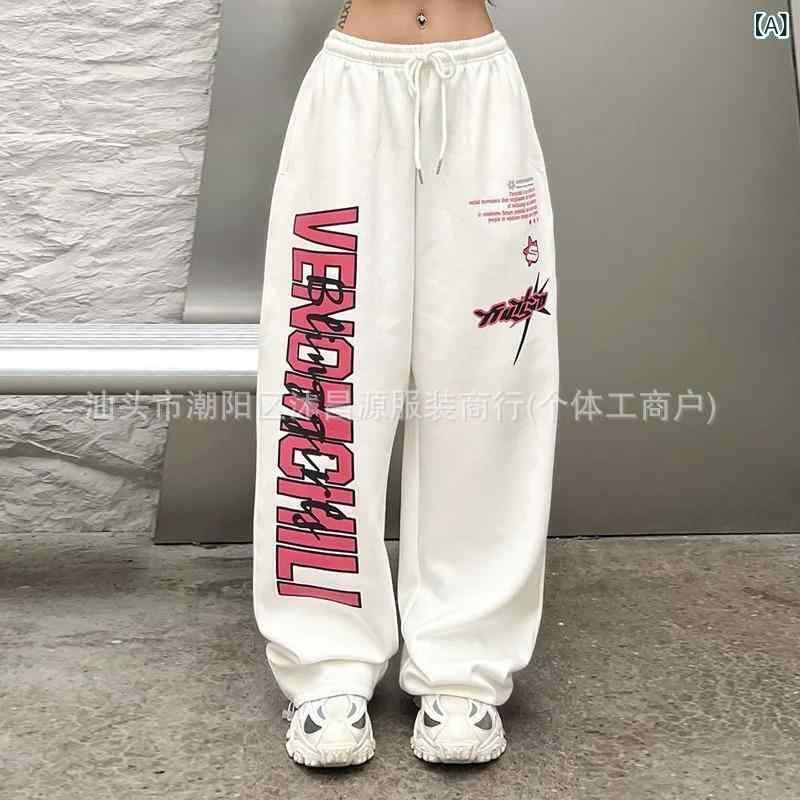 ・素材: 綿・スタイル: ワークパンツ・パンツ型: ルーズ・パンツ丈: フルレングス・ウエスト: ミドルウエスト・厚さ: 普通・要素: プリント・カラー: ホワイト・サイズ: S, M, L, XL, XXL・スタイル: 韓国カジュアル・主...