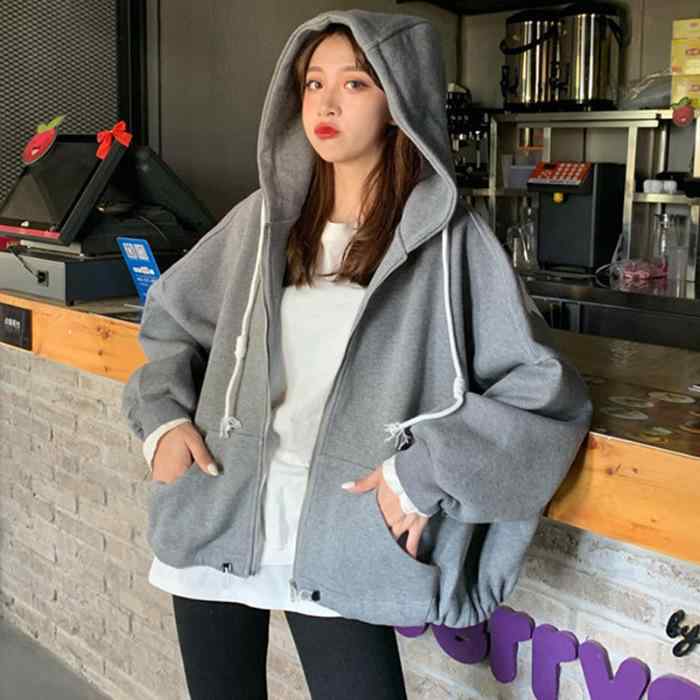 ・カテゴリ: パーカー/スウェット・スタイル: カジュアル・柄: 無地・袖丈: 長袖・ネックライン: フード付き・着丈: ミドル丈 (約50cm-65cm)・素材: ポリエステル混紡・カラー: ブラック, グレー・サイズ: M, L, XL...