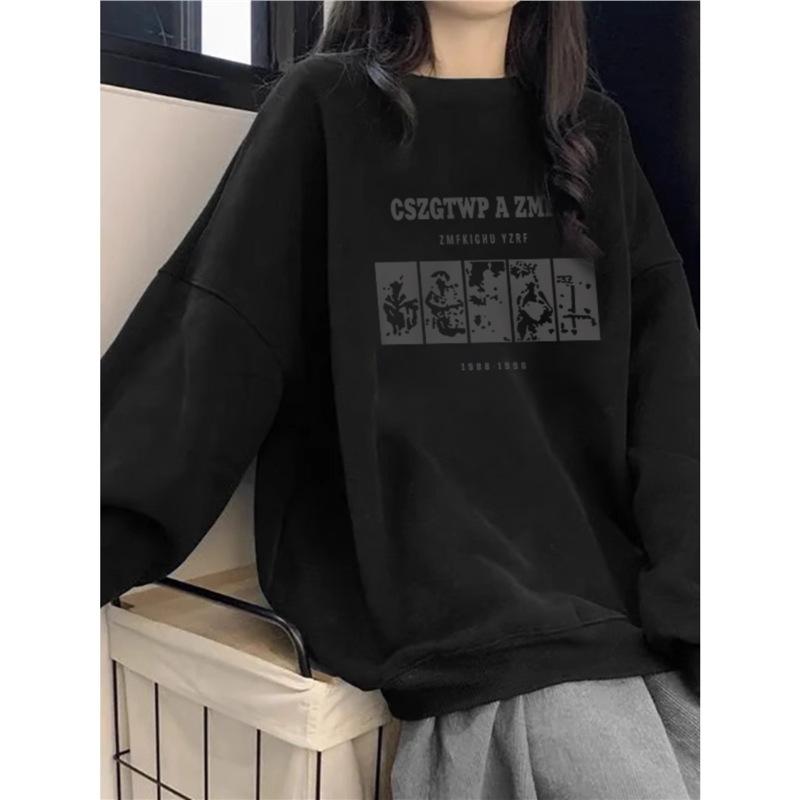 ・カテゴリ: スウェット/トレーナー・スタイル: カジュアル、韓国・柄: アニメ・ネックライン: ラウンドネック・袖丈: 長袖・フィット: ルーズ・素材: 綿・カラー: ブラック、ホワイト、ライトグレー、ホワイトグレー・サイズ: M、L、X...