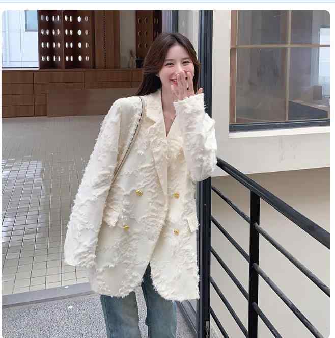 ・主な素材: ポリエステル・柄: 無地・フィット: ゆったり・袖丈: 長袖・袖タイプ: 標準・流行要素: プリーツ・カラー展開: 米白色・サイズ展開: S、M、L、XL・スタイル: フェミニン
