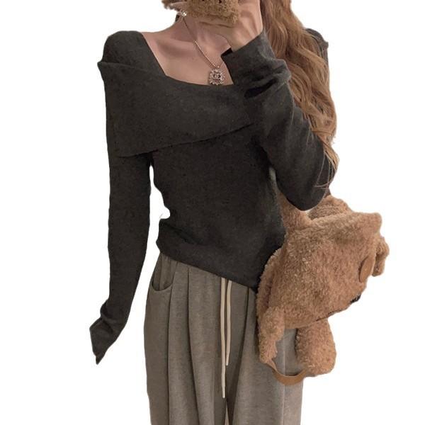 ・生地: その他・主な生地の組成: その他・柄: 無地・厚さ: 中程度・組み合わせ: シングル・スタイル: プルオーバー・フィット: スリム・袖のタイプ: レギュラー袖・ネックライン: オフショルダー・袖丈: 長袖・着丈: ミディアム(50...