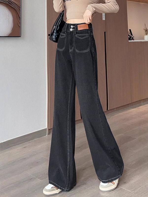 ・素材: 綿・スタイル: ストレートパンツ、通勤・パンツ丈: フルレングス・ウエスト: ハイウエスト・厚さ: 中厚・カラー: 黒灰色-長ズボン, 黒灰色-長ズボン(丈長め), レトロブルー-長ズボン, レトロブルー-長ズボン(丈長め), 黒...