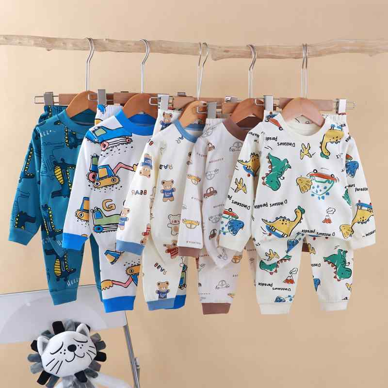 ・商品カテゴリ: 子供用インナーウェア・対象: 男女兼用・対象年齢: 中小 बच्चों (3~8歳, 100~140cm)・素材: 綿100%・生地: 綿・ネックライン: 丸首・厚さ: 普通・柄: 動物, ストライプ, 格子柄, カートゥ...