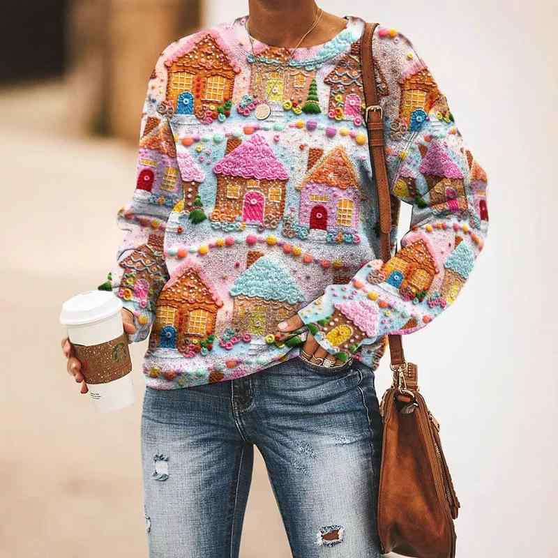 ・スタイル: プルオーバー・柄: 3D・袖丈: 長袖・袖のタイプ: レギュラー・ネックライン: ラウンドネック・厚さ: 普通・素材: ポリエステル・素材構成: ポリエステル95%以上・フィット: ゆったり・着丈: ミドル(50cm<着...