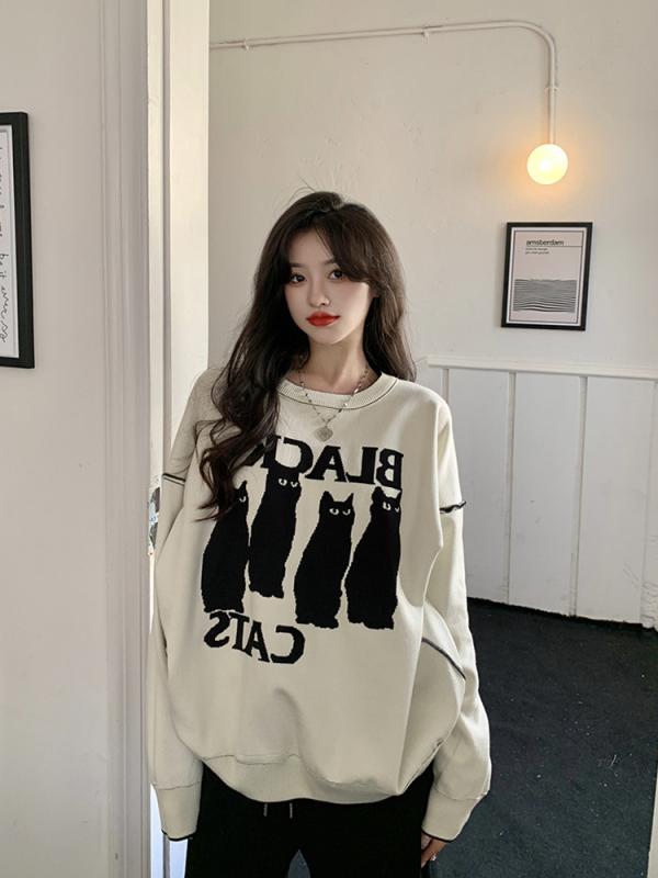 ・着丈: ミドル丈(65cm超80cm以下)・袖丈: 長袖・袖のタイプ: 通常袖・ネックライン: ラウンドネック・素材: 綿・主な素材: 綿・カラー: 杏色、黒・サイズ: S、M、L、XL、XXL・スタイル: 日韓カジュアル、シンプル・主な...