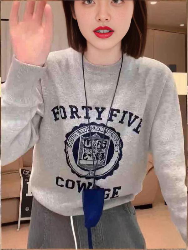 ・カテゴリ: 卫衣/绒衫・スタイル: 日韩休闲、简约风・柄: 无地・袖丈: 長袖・ネックライン: ラウンドネック・タイプ: プルオーバー・着丈: 普通丈・素材: ポリエステル・素材（%）: 70-80・カラー: グレー・サイズ: フリーサイ...