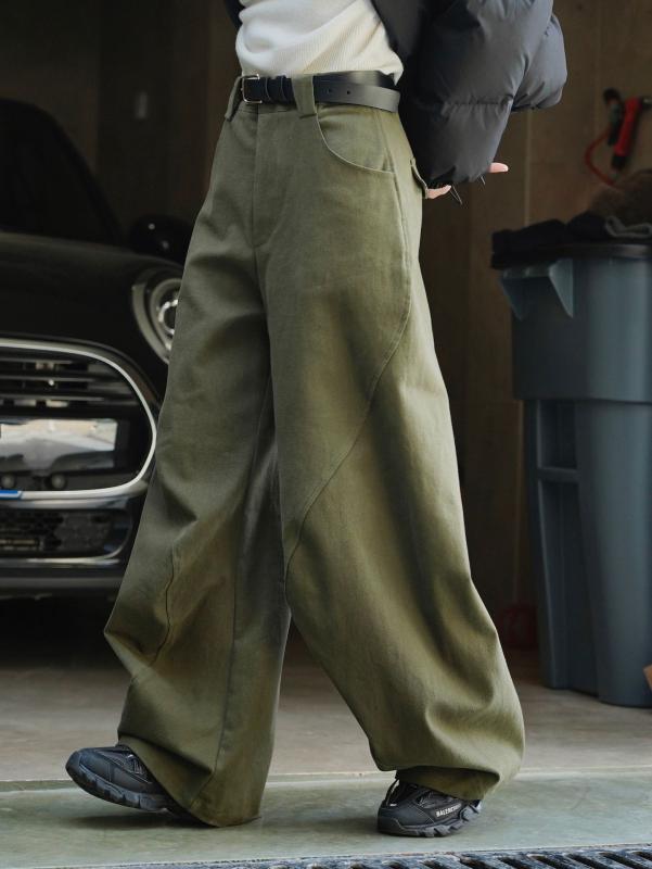 [ "・素材: 綿、スパンデックス", "・スタイル: ストレートパンツ", "・パンツ型: ワイドレッグ", "・パンツ丈: フルレングス", "・...