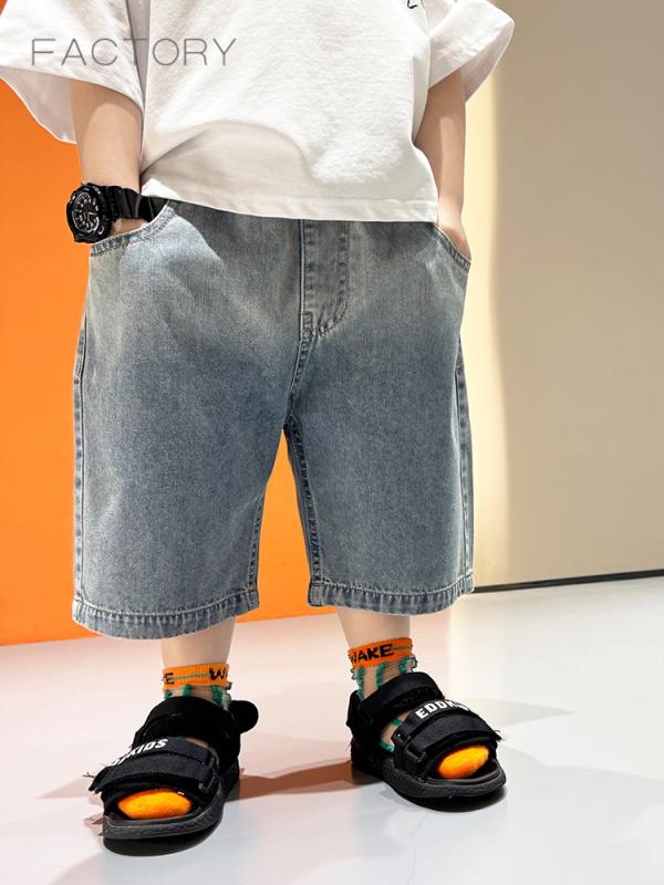 ・スタイル: カジュアル・素材: 綿混紡・素材（主）: 綿90-95%・対象: 子供・対象年齢: 3～8歳、100～140cm・パンツ丈: 短パン・デザイン: デニム・股: 閉じ・生地加工: 柔らか обработка・柄: その他・写真:...