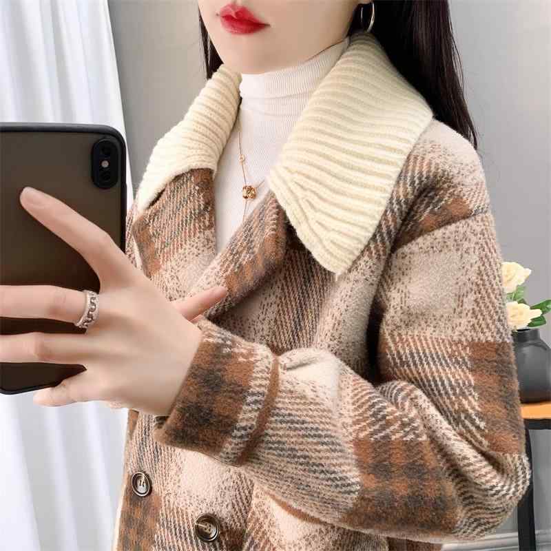 ・素材: アクリル・柄: 3D・厚さ: 中・スタイル: カーディガン・フィット: レギュラー・着丈: ミドル(50～65cm)・ネックライン: 襟付き・袖丈: 長袖・袖のタイプ: フレアスリーブ・プリント・加工: プリント・カラー: キャメ...