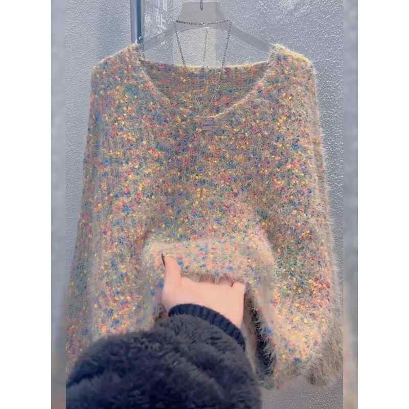 ・生地: アクリル・主な素材: その他・柄: その他・スタイル: その他・組み合わせ: 単品・ネックライン: Vネック・袖丈: 長袖・袖型: フリル袖・デザイン: 拼接・カラー: カーキ、ダークグレー、オフホワイト、パープル・サイズ: S、...