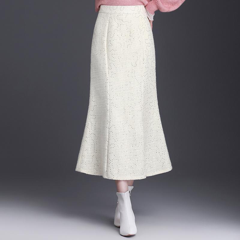 ・柄: 無地・技法: パッチワーク・主な素材: ポリエステル・素材（%）: スパンデックス30%以下・スカート型: マーメイド・スカート丈: ロング・色: ブラック、ホワイト、シャンパン・サイズ: M、L、XL、2XL、3XL、4XL・スタ...