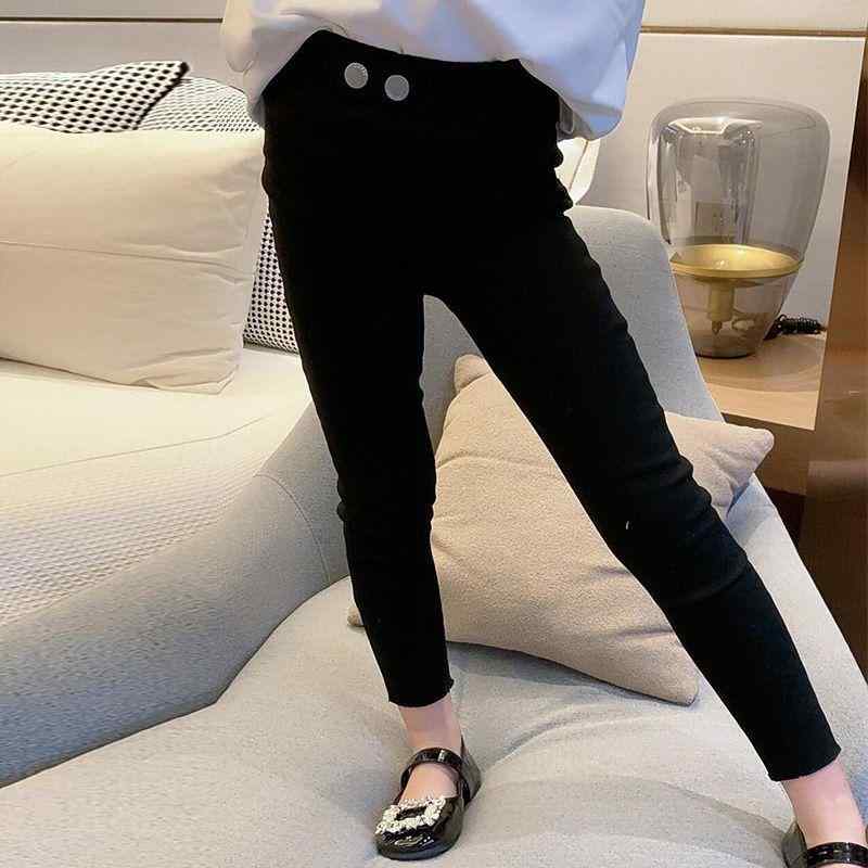 ・スタイル: 韓国版・生地: 化学繊維混紡・パンツ丈: 9分丈・主な素材: ポリエステル90%・対象年齢: 中小 बच्चों(3~8歳、100~140cm)・種類: カジュアルパンツ・カラー: ブラック・推奨身長: 100cm, 110c...