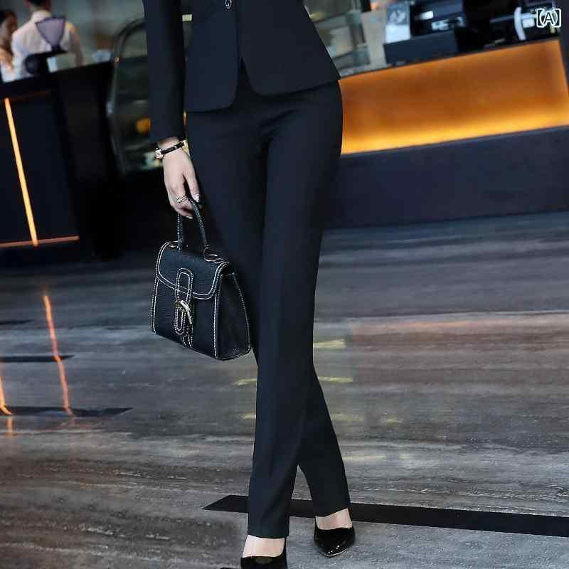 ・パンツの長さ: フルレングス・素材: 綿混・主な素材: ポリエステル・パンツのタイプ: ストレート・ウエスト: ミドルウエスト・カラー: ブラック・サイズ: S, M, L, XL, XXL, 3XL, 4XL・スタイル: エレガント, ...