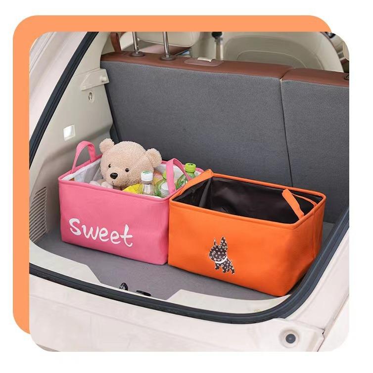 ・カテゴリ: 居家收纳・用途: 毛衣, 文具, 棉被, 杂物, 衣物・素材: 布艺 (複合eva)・折りたたみ: 可・手提げ: 可・サイズ: 約32*25*20cm・スタイル: 简约现代・图案: 卡通・色: 爱玛橙卡通狗, 粉色字母款・機能...