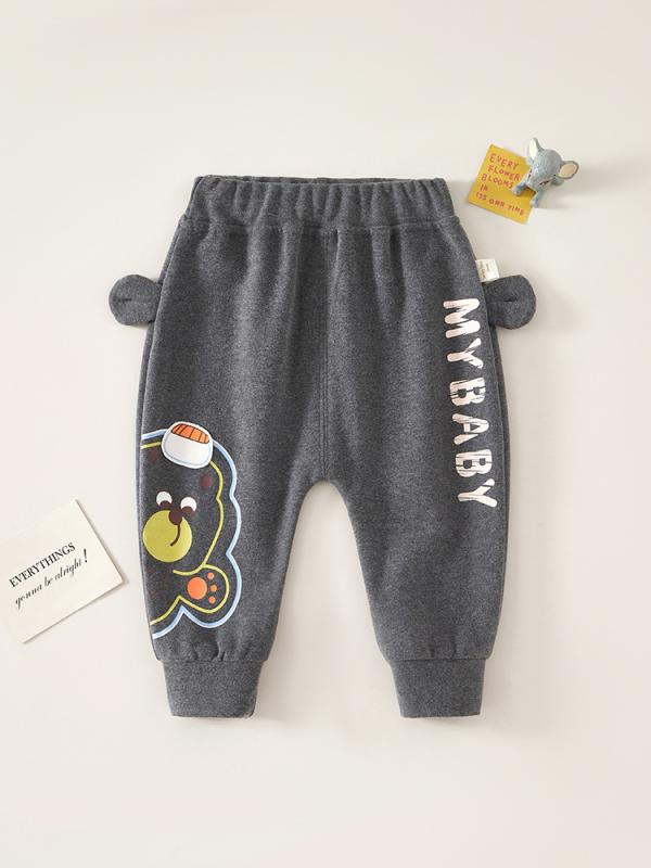 ・スタイル: カジュアル・生地: 綿・安全等級: A類・パンツ丈: 長ズボン・主な素材: 綿100%・対象: 男女兼用・対象年齢: 1～3歳 (80～100cm)・タイプ: カジュアルパンツ・前開き: なし・柄: カートゥーン、文字・実写有...