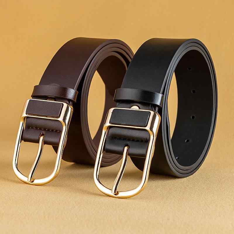 ・素材: PUレザー・バックル素材: 合金・バックル留め方: ピンバックル・流行要素: 四角形・カラー: 金バックル＋ブラック, 金バックル＋ブラウン, 金バックル＋TPUブラウン・ベルト幅: 普通(2-4cm)・長さ: 110cm, 12...