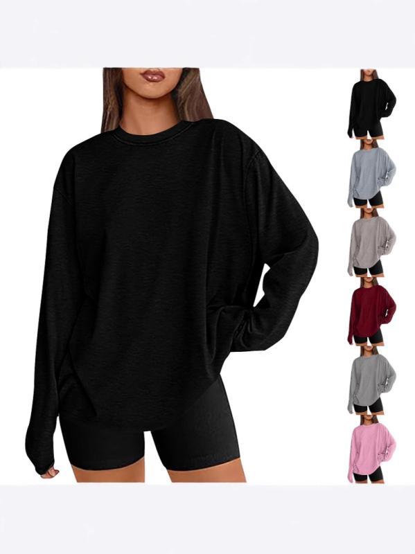 ・素材: ポリエステル100%・袖丈: 長袖・スタイル: カジュアル・シルエット: ルーズ・着丈: 普通(50cm・ネックライン: ラウンドネック・袖のタイプ: レギュラー・柄: 無地・カラー: ブラック、グレー、ワインレッド、ピンク、ダー...