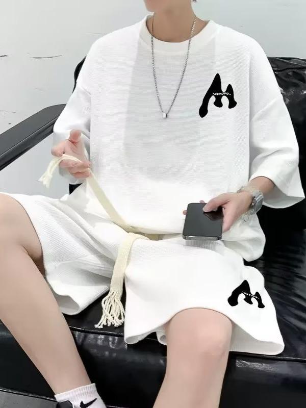 ・スタイル: 韓国版・厚さ: 普通・パンツ丈: ショートパンツ・トップス: Tシャツ・袖丈: 半袖・フード: なし・対象年齢: 18-24歳・生地: ワッフル・素材: ポリエステル100%・シーン: カジュアル・カラー: ブラック、ホワイト...